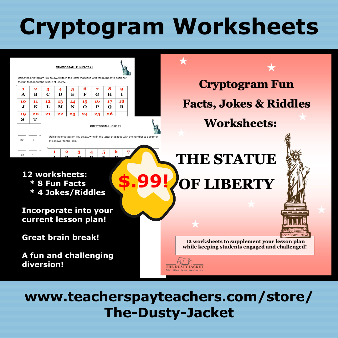 Cryptogram Worksheets: The Statue of Liberty – The Dusty Jacket