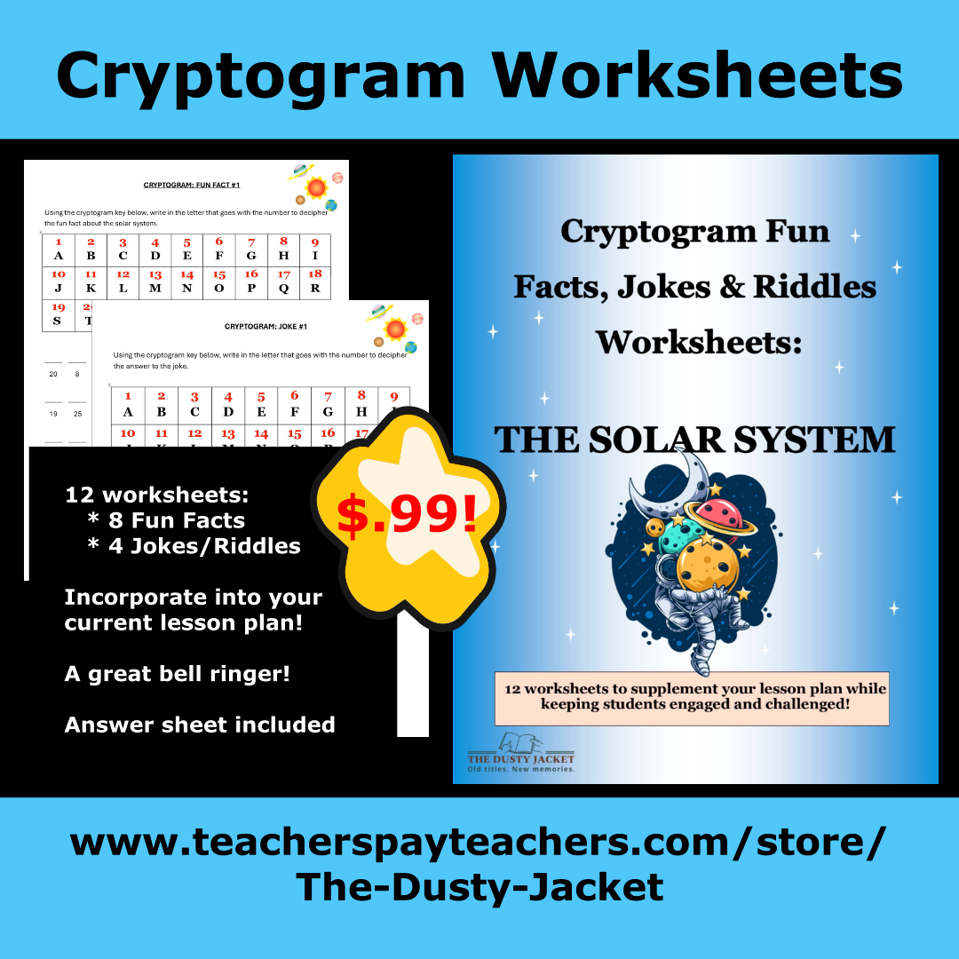 Cryptogram Worksheets: The Solar System – The Dusty Jacket